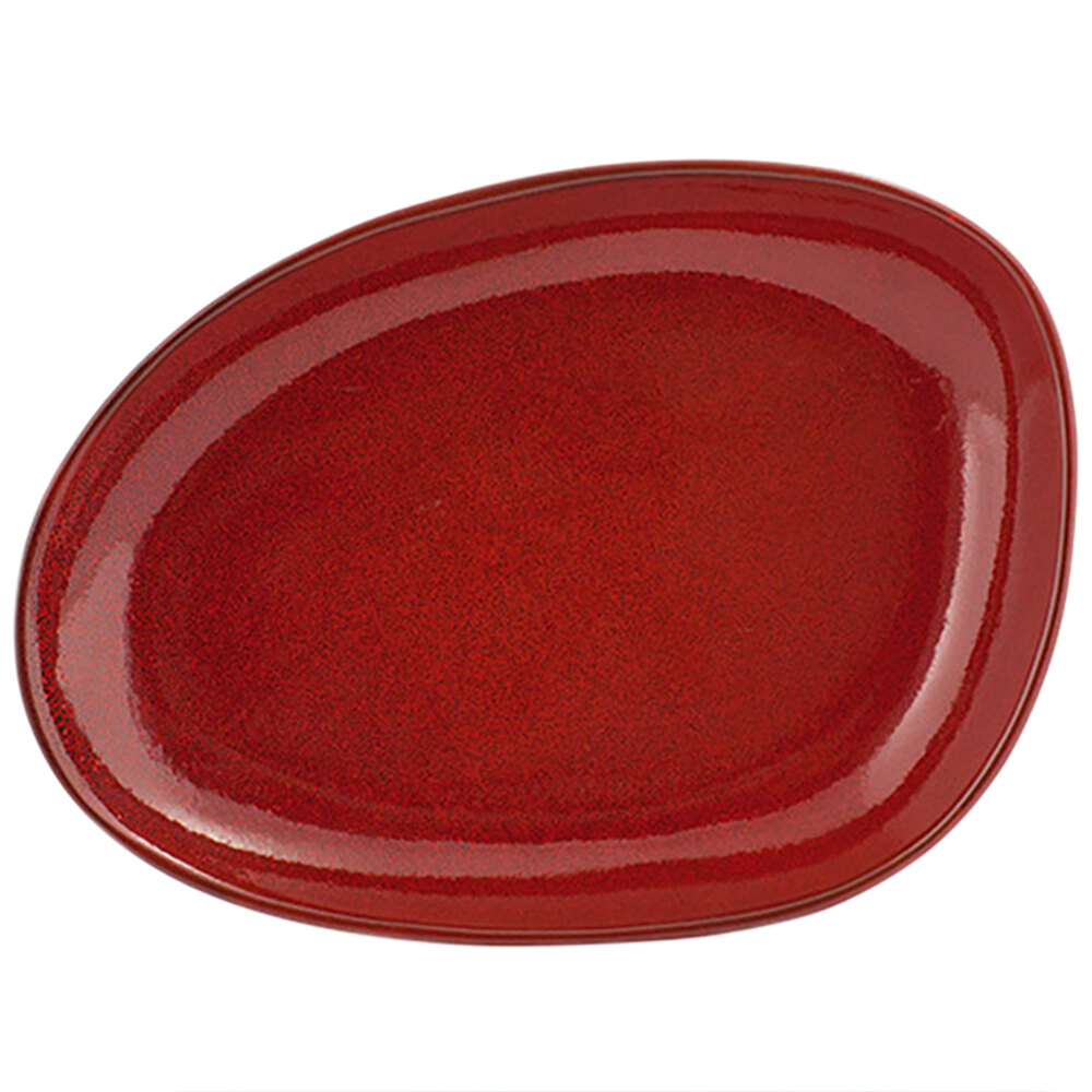 Front of the House Kiln 8" x 6" Chili Porcelain Oval Plate - 12/Case