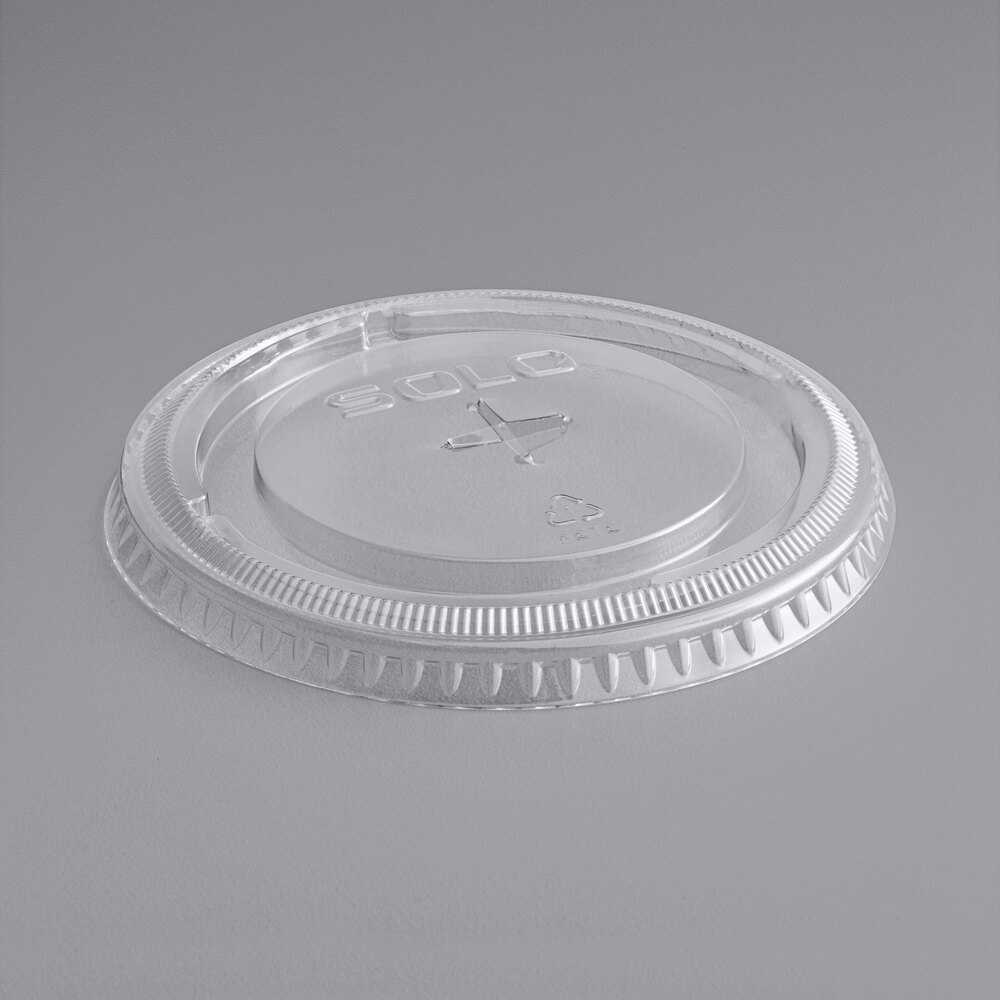 Solo Clear Flat Plastic Lid w/Straw Slot at WebstaurantStore