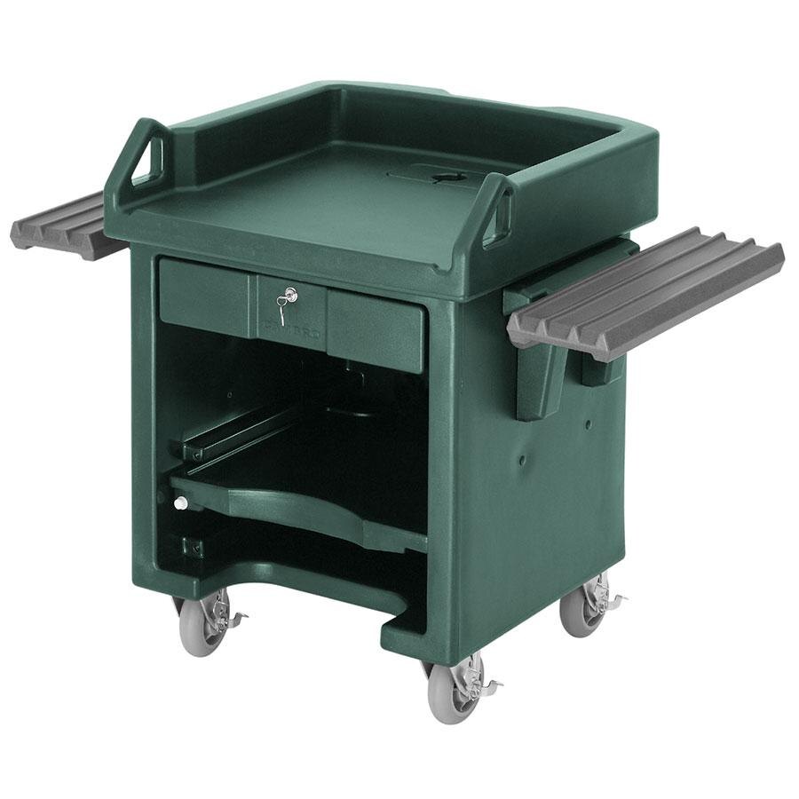 Cambro VCSWRHD519 Green Versa Cart with Dual Tray Rails and Heavy Duty ...