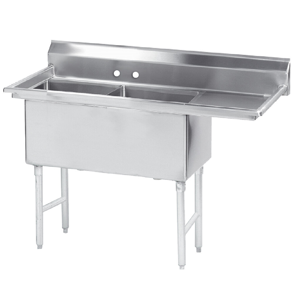 Advance Tabco FS-2-2424-18 Spec Line 74 1/2" Fabricated Two Compartment ...