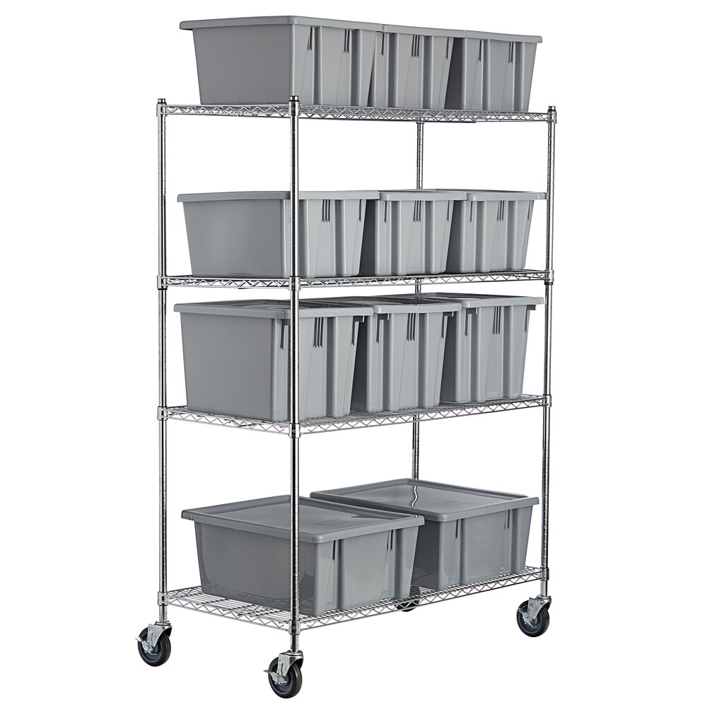 Rubbermaid 24" x 48" Palletote Box Shelving Kit with 11 Palletote Boxes