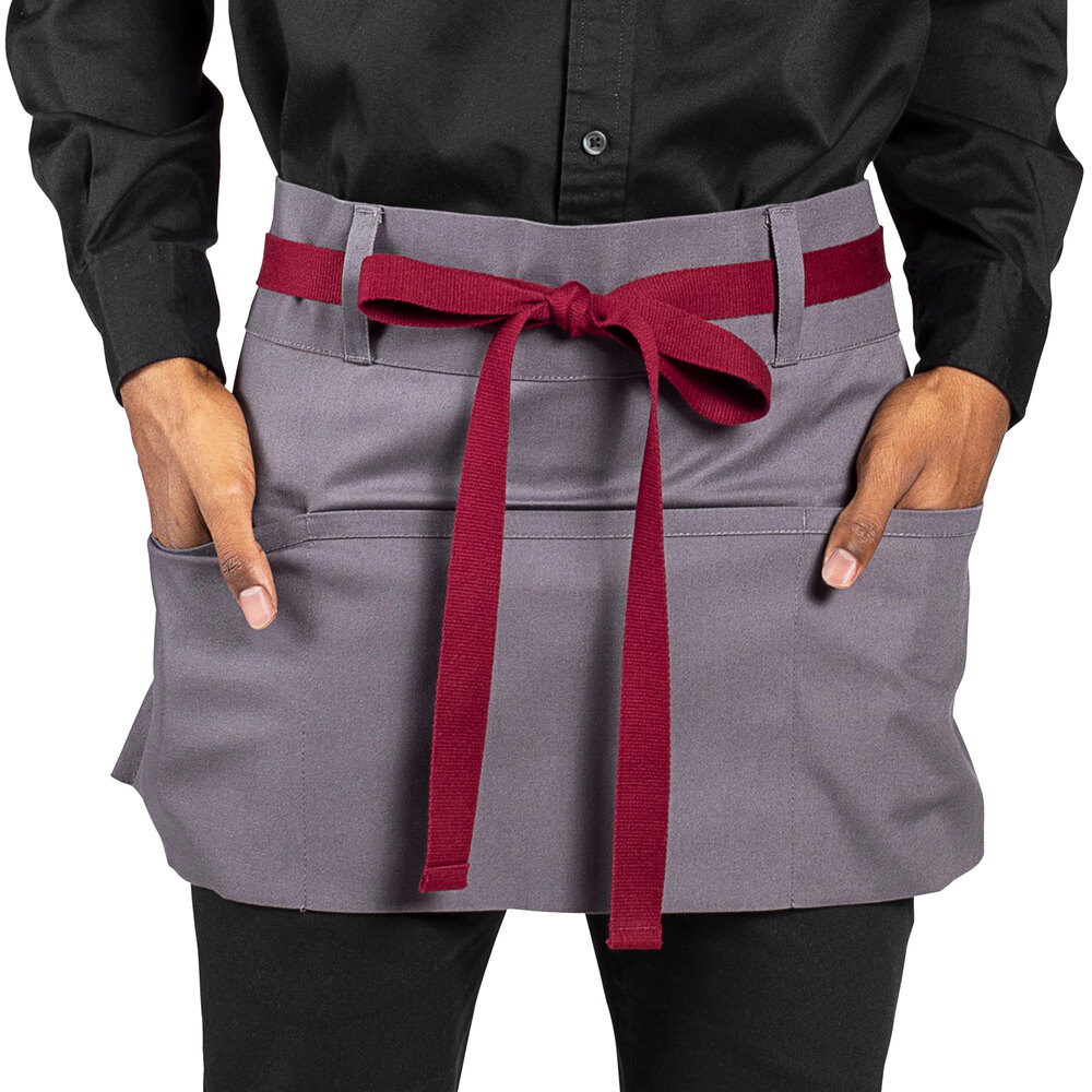 Uncommon Chef 3103 Slate Gray Customizable Poly-Cotton Beltway Waist ...