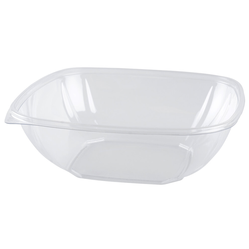Fineline 15064L-CL Super Bowl Plus 64 oz. Clear Square PET Plastic Bowl ...