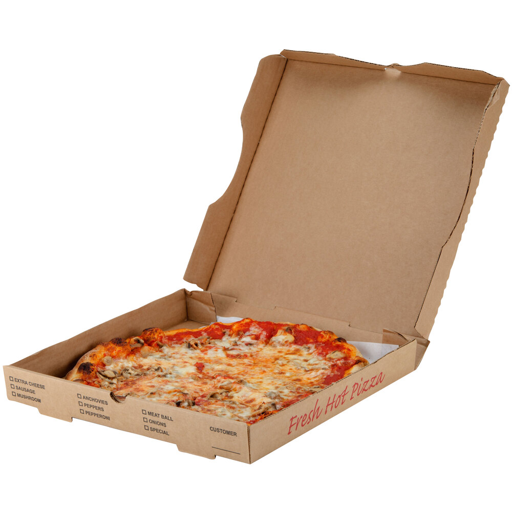 14 X 14 X 1 3 4 Kraft Corrugated Pizza Box 50 Case