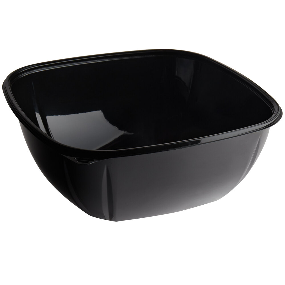 Fineline 15160L-BK Super Bowl Plus 160 oz. Black Extra Large Square PET ...