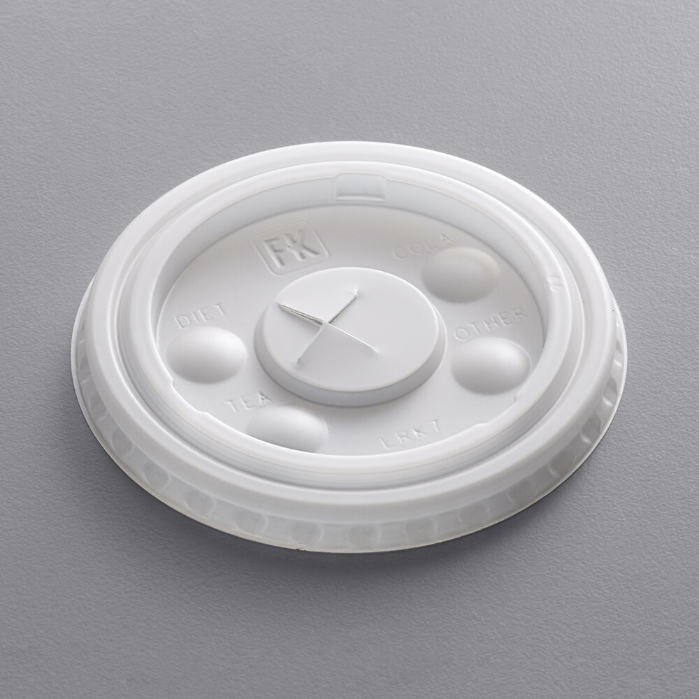 Fabri-Kal LRK7 7 oz. Translucent Polystyrene Lid with Straw Slot ...