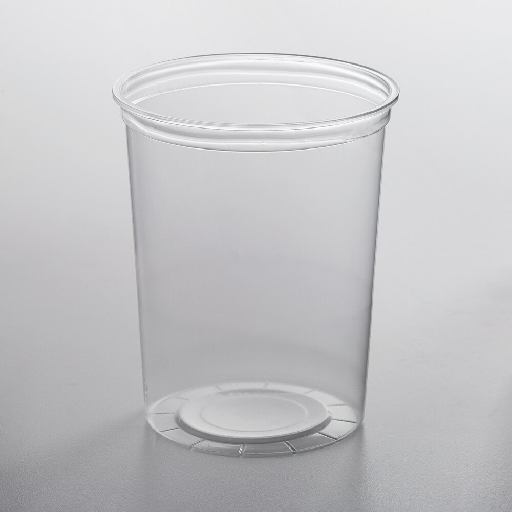 Choice 32 oz. Clear Round Deli Container (Microwavable)