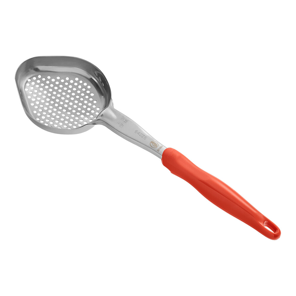 Vollrath 6422865 Jacob's Pride® 8 oz. Orange Perforated Oval Spoodle ...