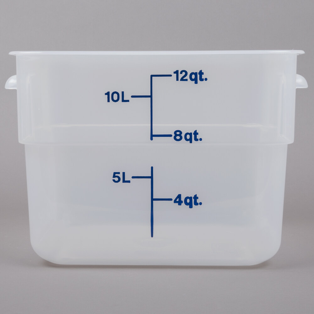 Cambro CamSquares® 12 Qt. Translucent Square Polypropylene Food Storage ...