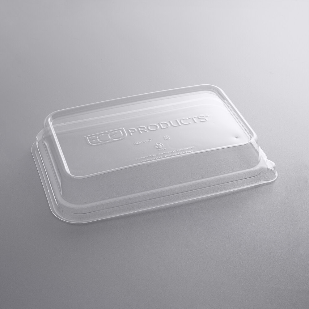 Eco-Products EP-SCRC24LIDP WorldView 24-32 oz. Rectangular Compostable Plastic Take-Out Lid ...