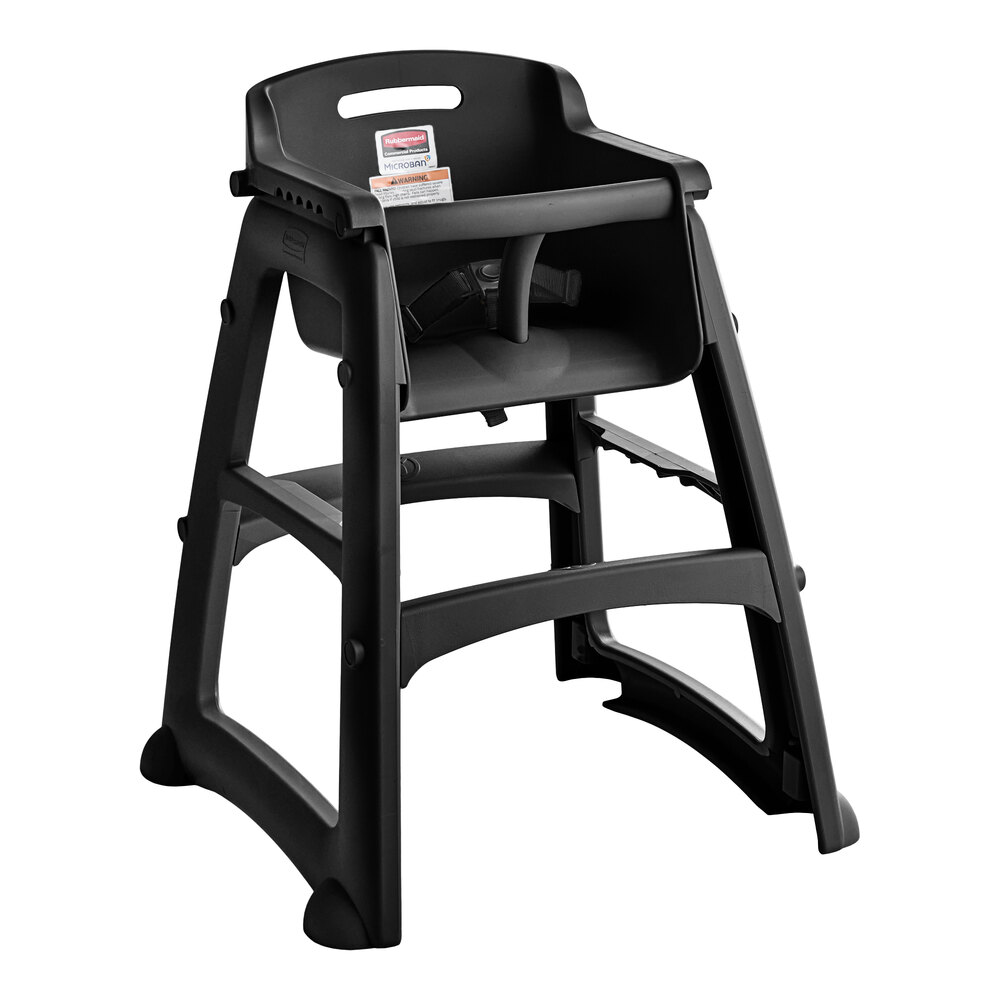 Rubbermaid® FG781408BLA Black Sturdy Chair Restaurant High Chair ...