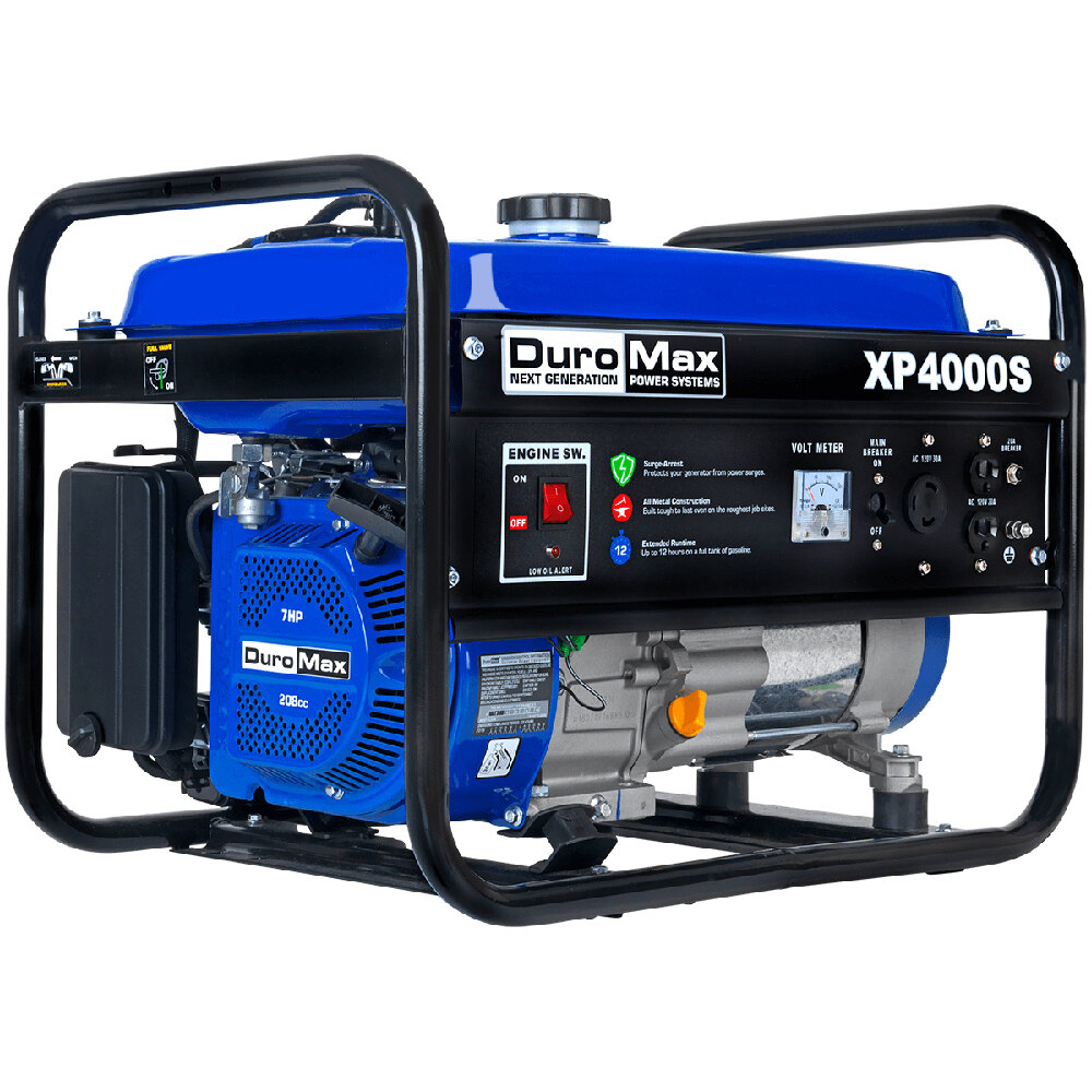 DuroMax XP4000S Portable 208 CC Gasoline Powered Generator with Recoil ...
