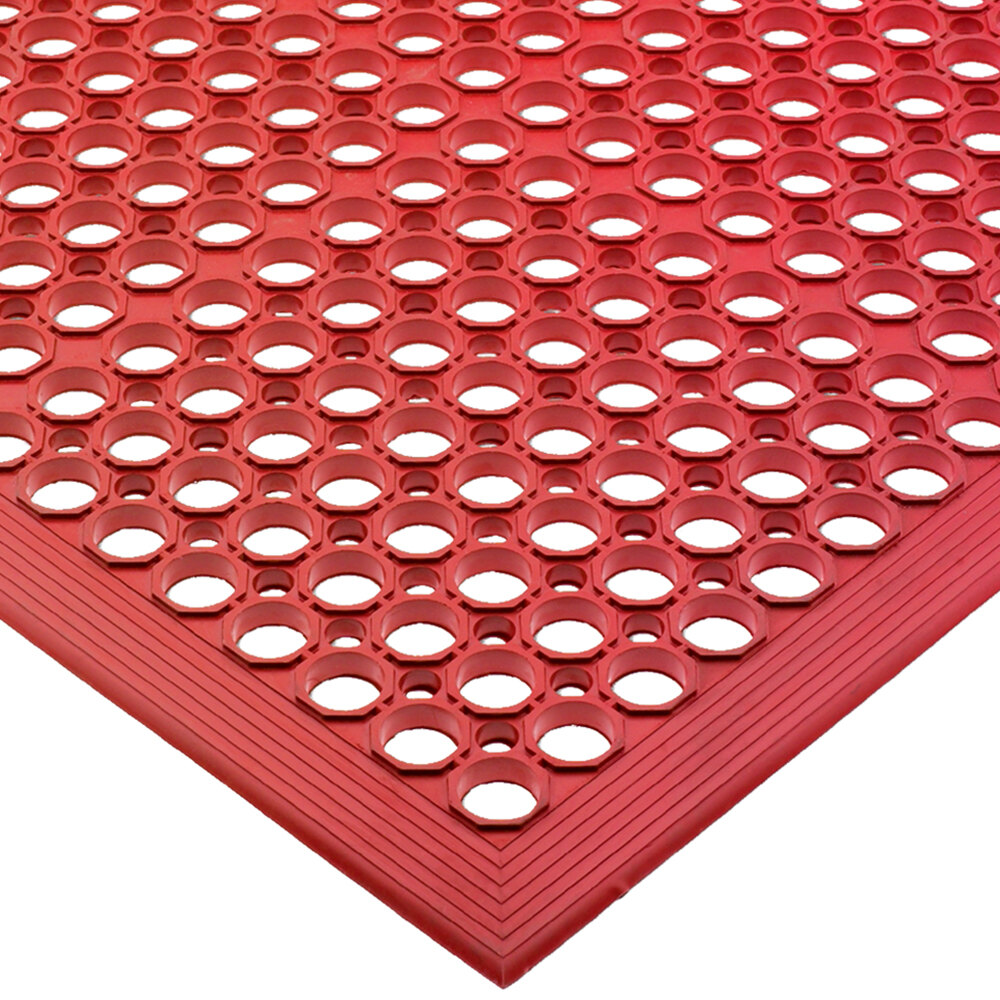 San Jamar KM1200B EZ-Mat 3' x 5' Red Grease-Resistant Bagged Floor Mat ...