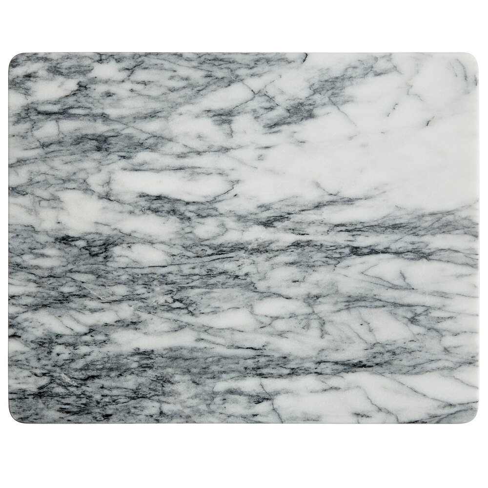 White Marble Pastry Board 20" x 16" x 3/4" | WebstaurantStore