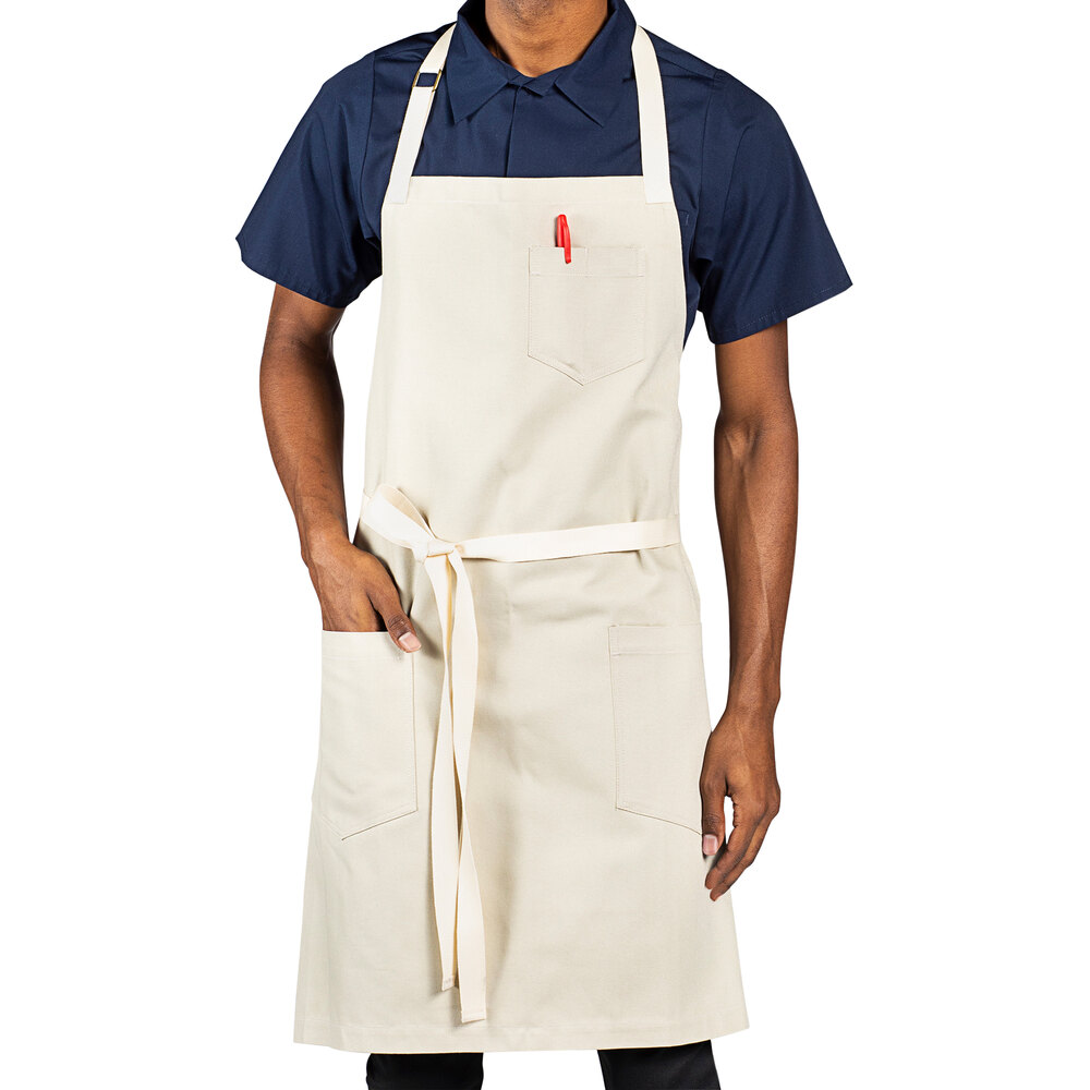 Uncommon Chef 3115 Sand Beige Customizable 100% Cotton Canvas Vibe Bib ...
