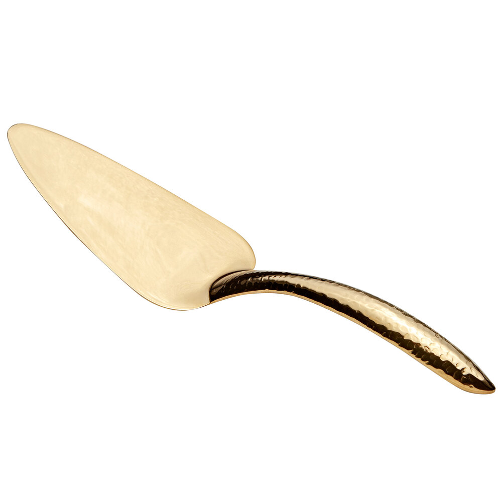 Bon Chef 9465HFG 10 1/4" Gold Hammered Stainless Steel Pastry Server ...