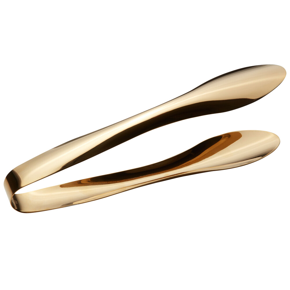 Bon Chef 9469G 6" Gold Stainless Steel Serving Tongs with Hollow Cool ...