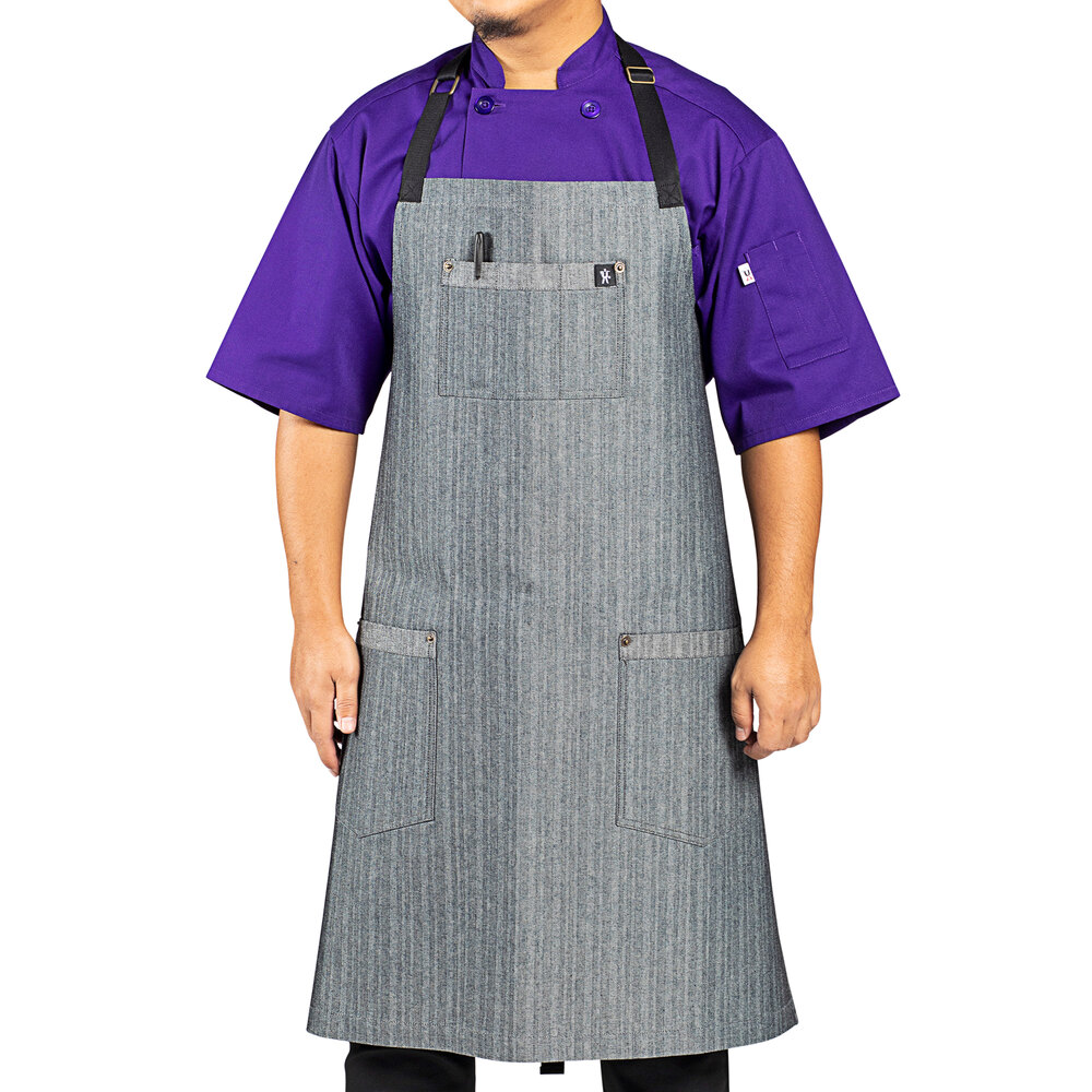 Uncommon Chef 3114 Triple Denim Customizable 100% Cotton Renegade Bib ...