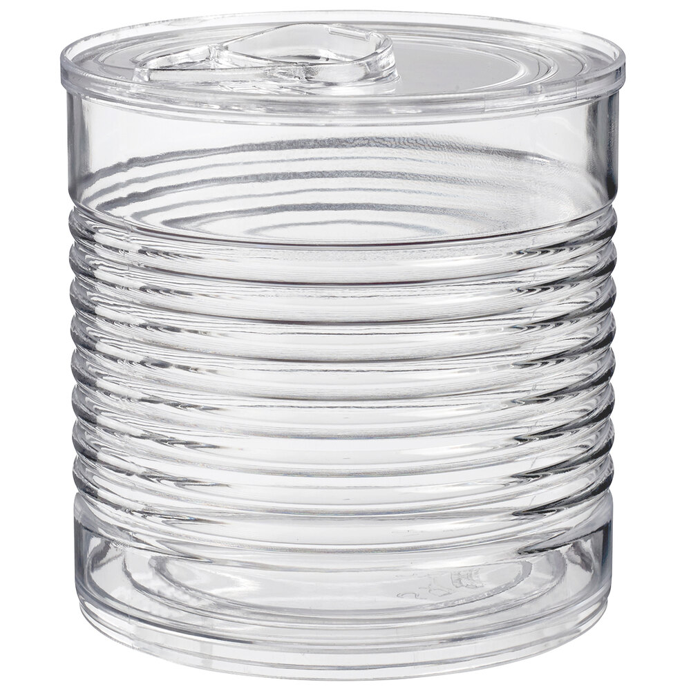 Solia PS34520 7.4 oz. Clear Plastic Tin Can with Lid - 100/Case