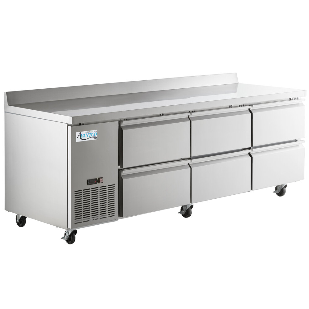 Avantco 93" Stainless Steel Six Drawer Extra Deep Worktop Refrigerator ...