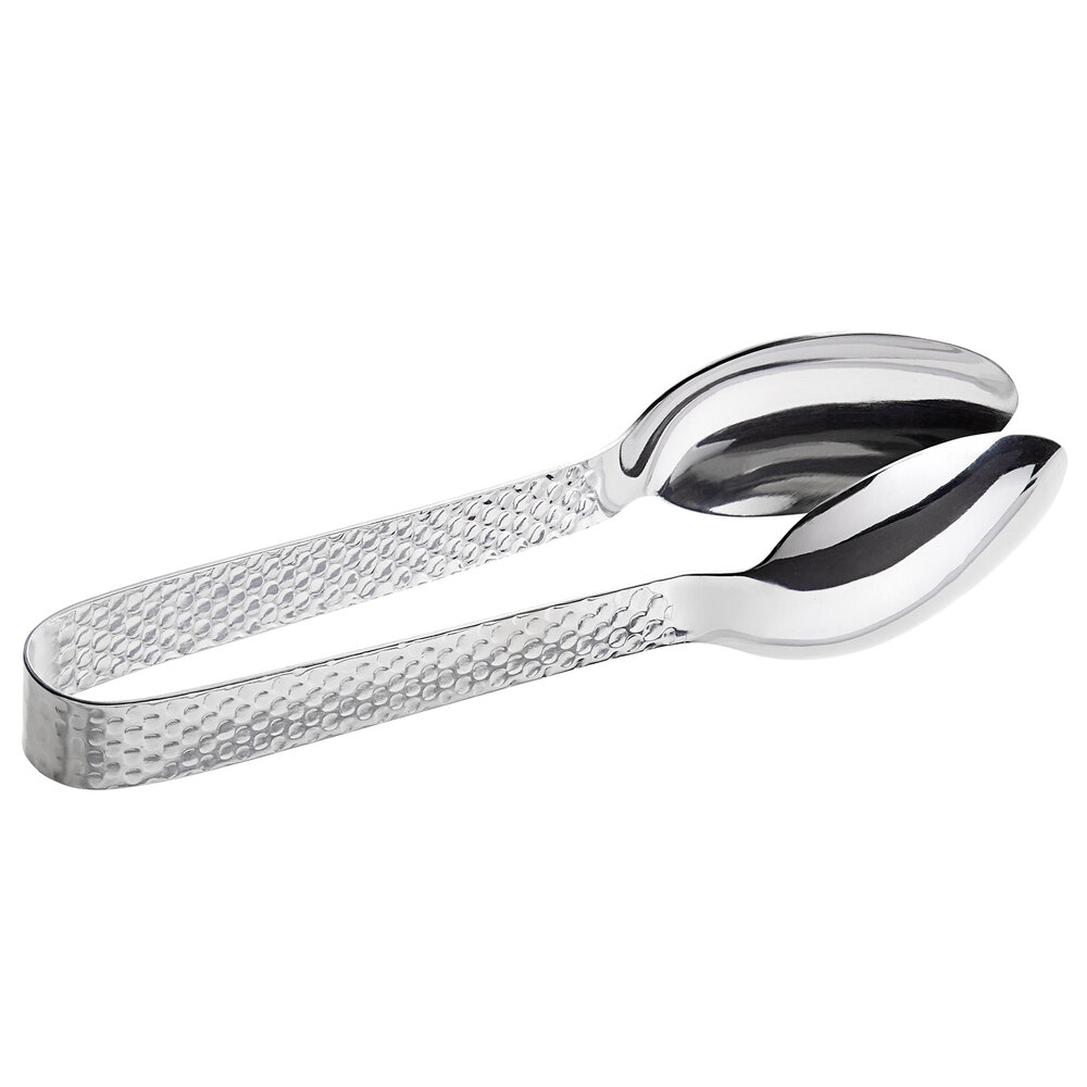 Carlisle 60209 Terra 7" 18/0 Heavy Weight Hammered Stainless Steel Tongs