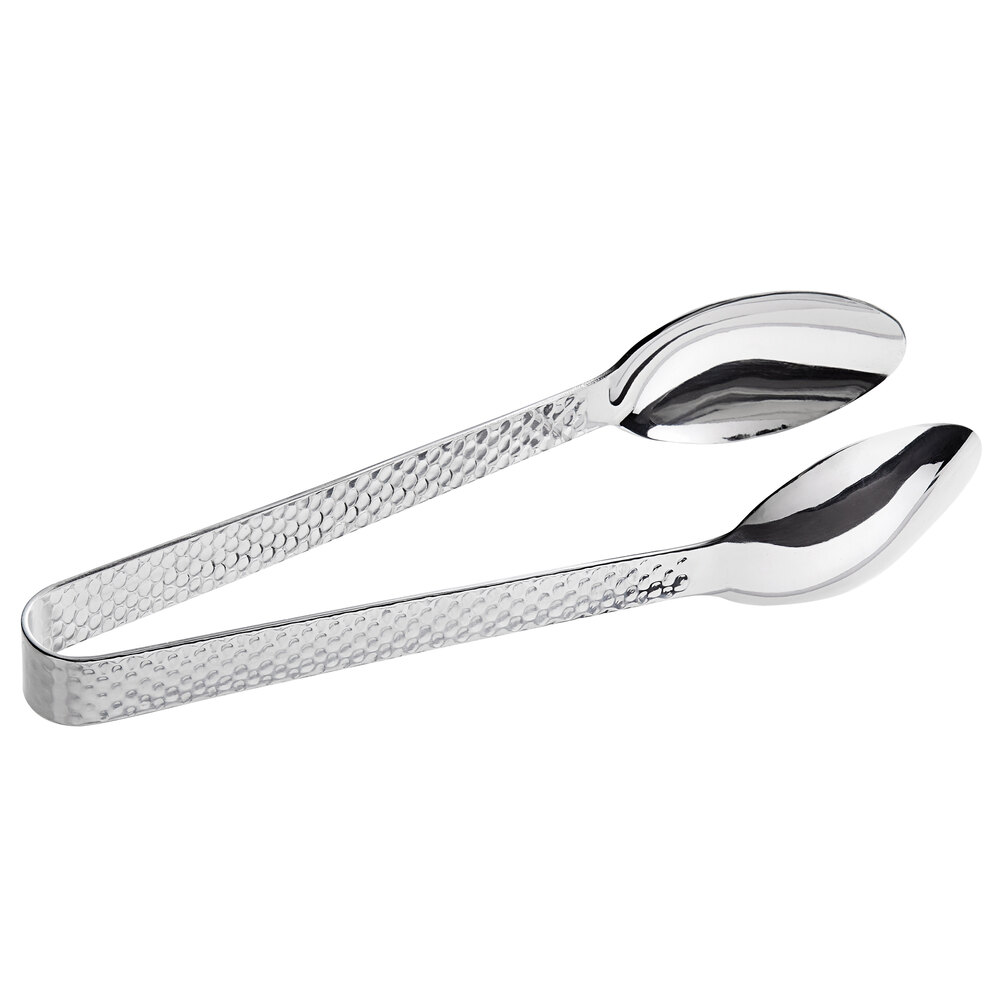 Carlisle 60210 Terra 10" 18/0 Heavy Weight Hammered Stainless Steel Tongs