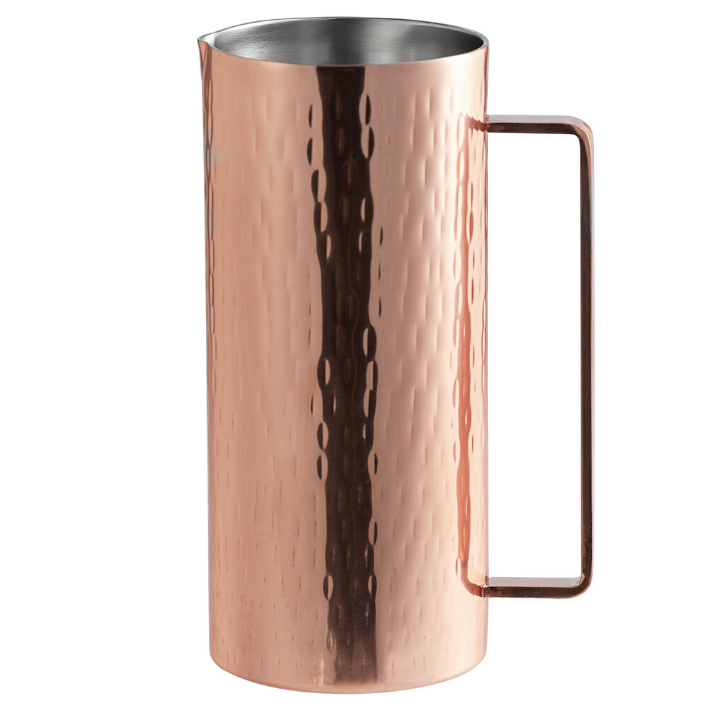 GET MM-160-WCPR/SS 51 oz. Hammered Double Wall Copper Pitcher