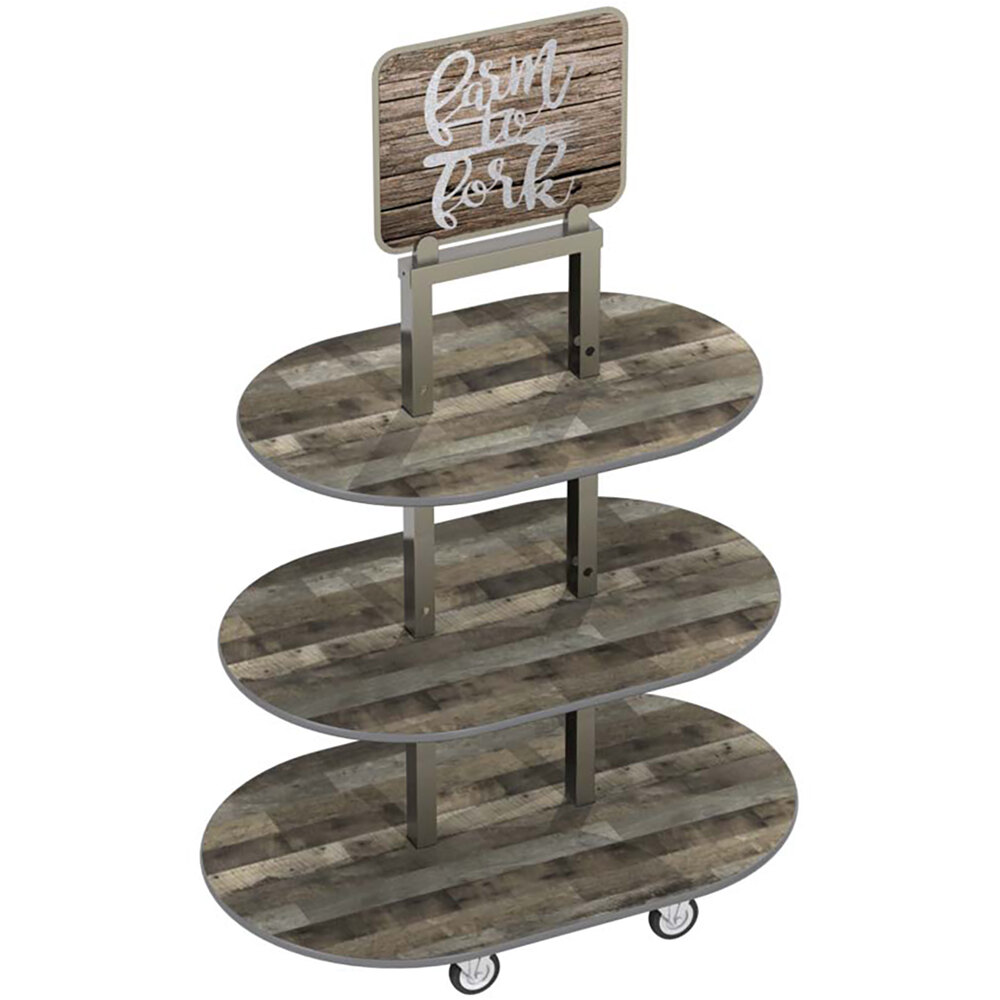 Lakeside 155044 Isle 'N Go Wood Merchandising Cart