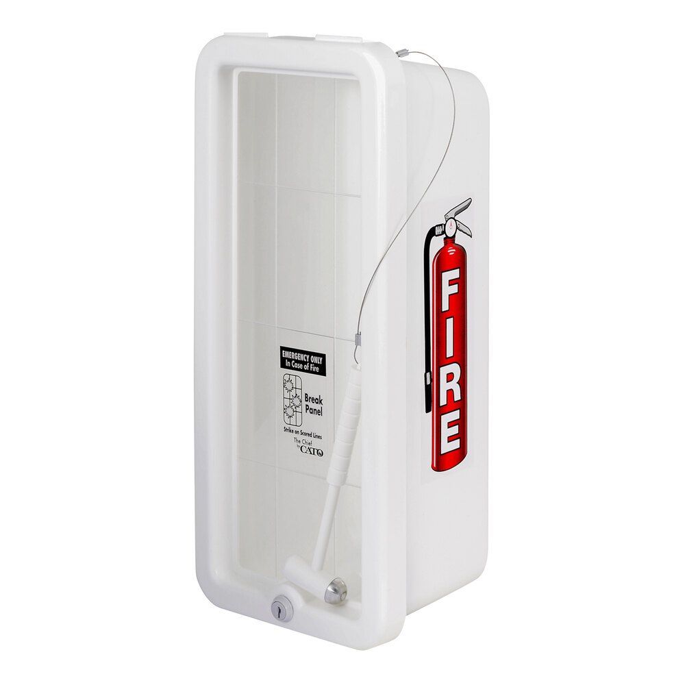 Cato 10501-H Chief White Surface-Mounted Fire Extinguisher Cabinet with ...
