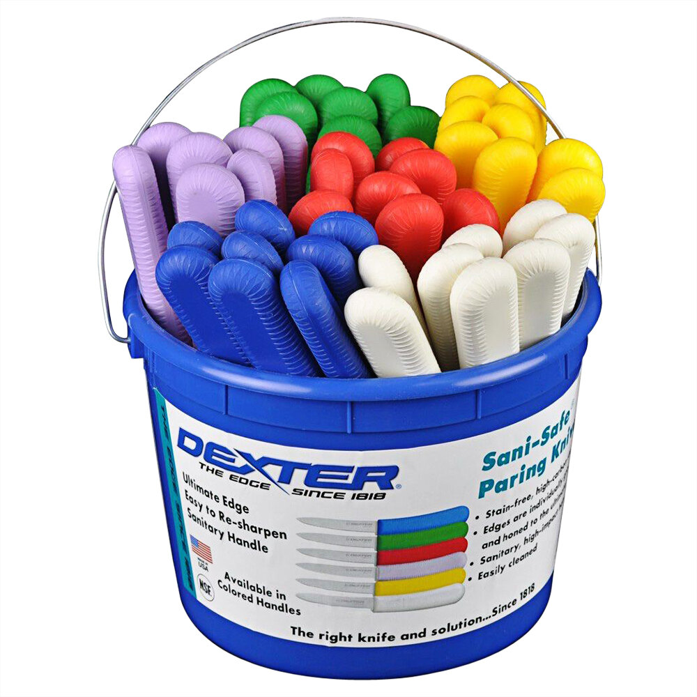 Dexter-Russell Sani-Safe Bucket of Paring Knives in Assorted Colors ...