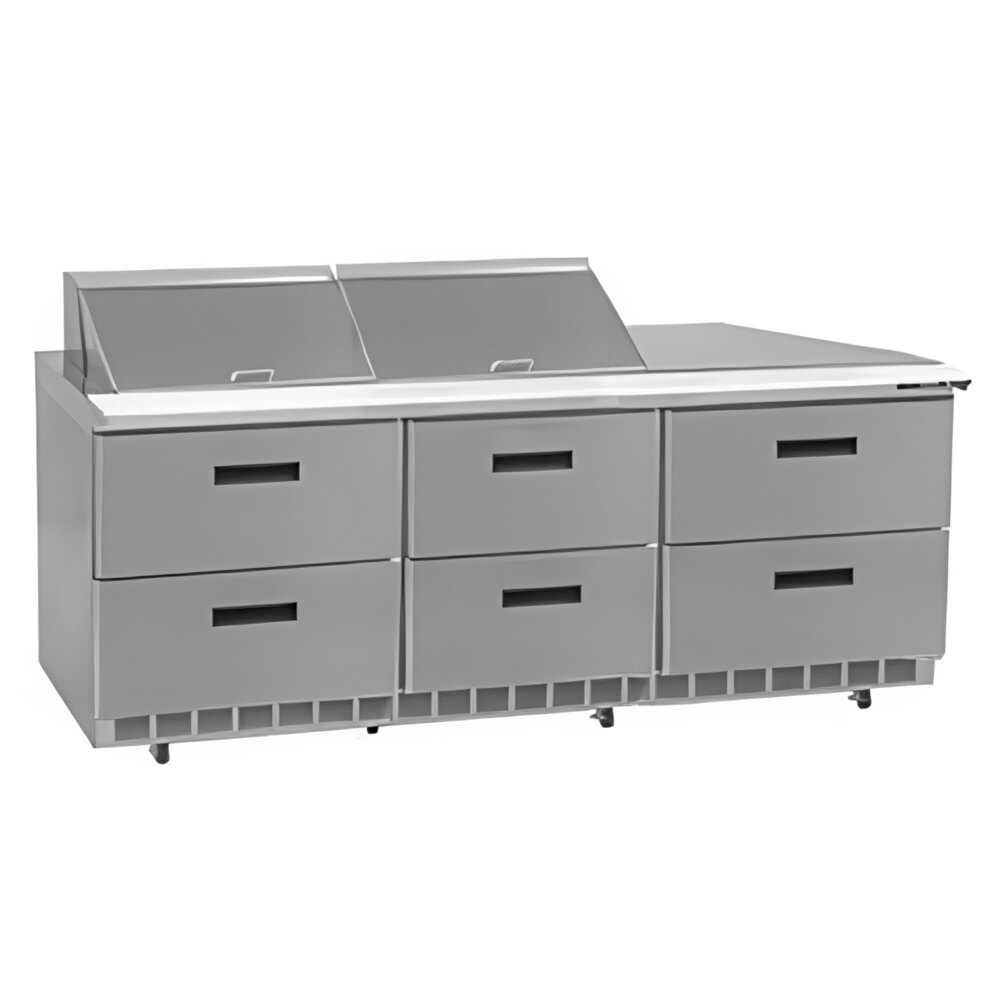Delfield D4472NP-12 72" 6 Drawer Refrigerated Sandwich Prep Table
