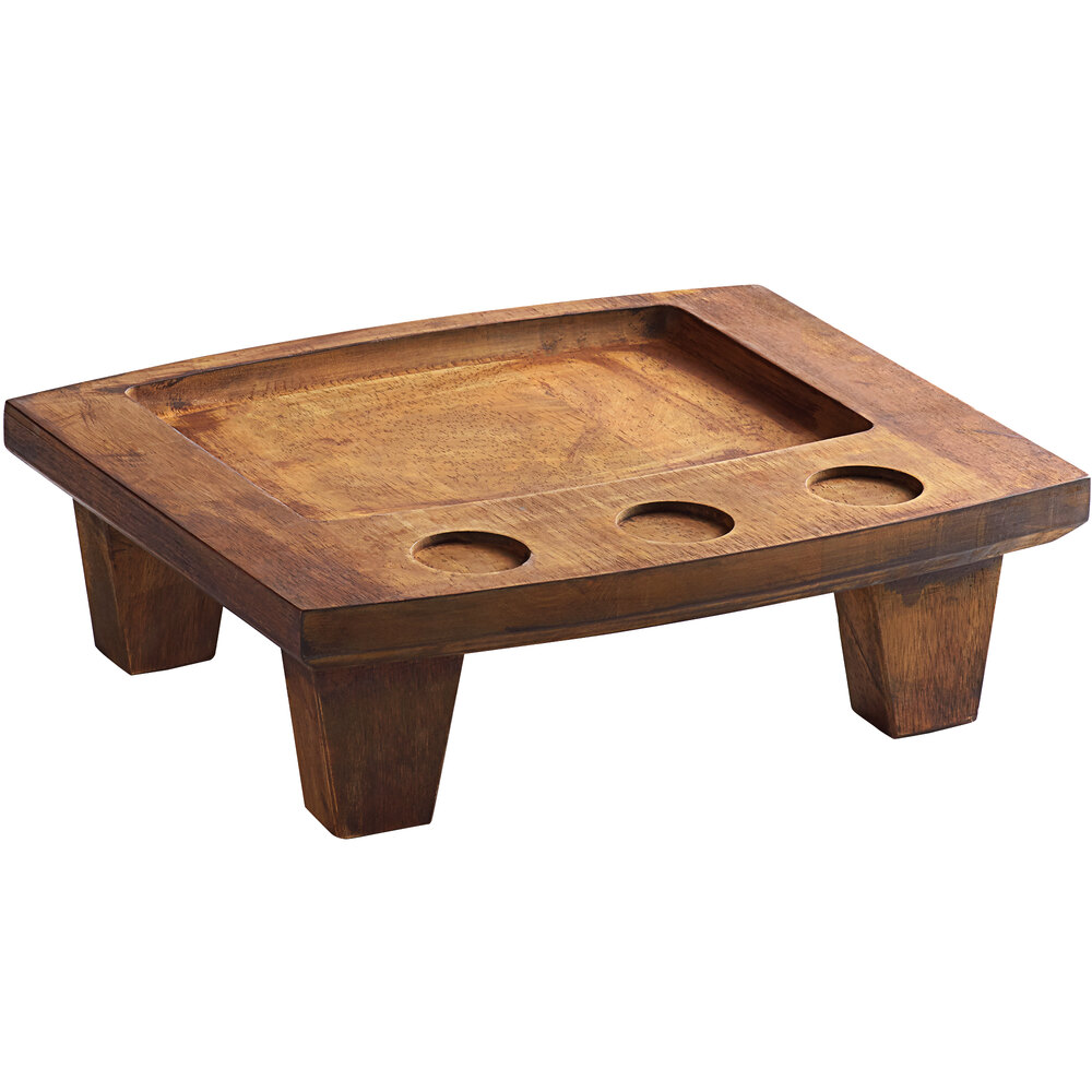 Valor 14" x 10" x 4 1/2" Rubberwood Display Stand with Rustic Chestnut ...