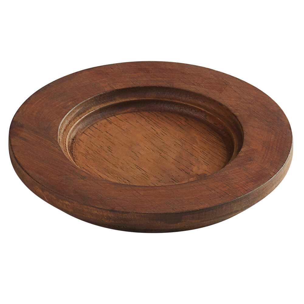 Valor 5 3/4" Round Rubberwood Underliner with Rustic Chestnut Finish