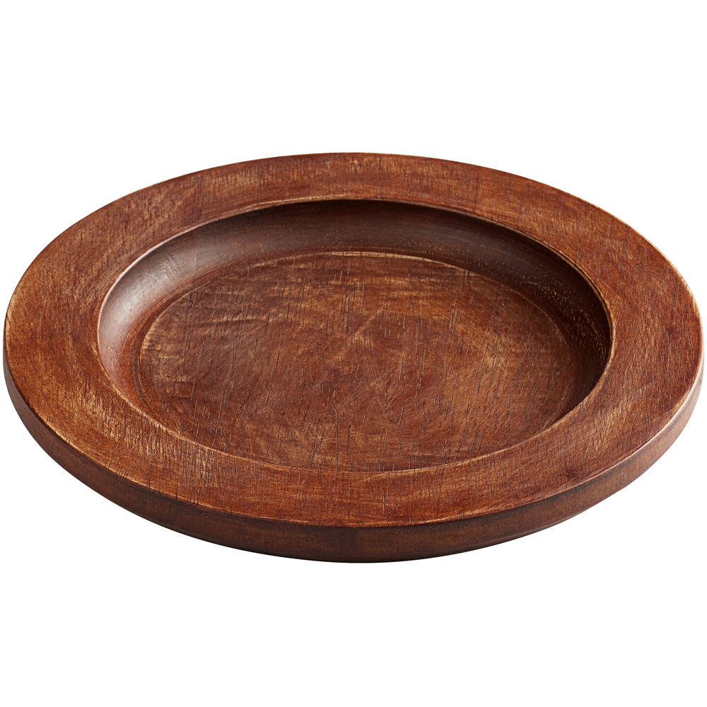 Valor 8" Round Rubberwood Underliner with Rustic Chestnut Finish