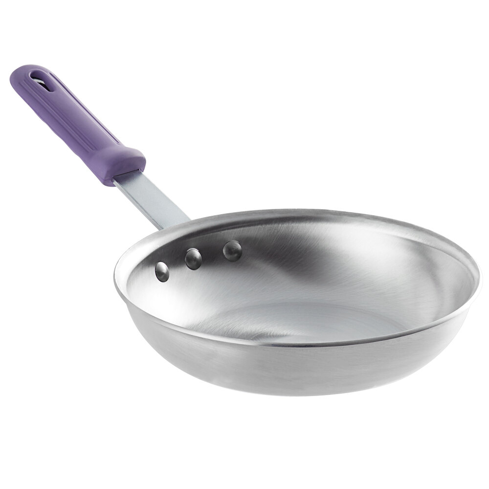 Vollrath 400880 Wear-Ever 8" Aluminum Fry Pan with Purple Allergen-Free ...