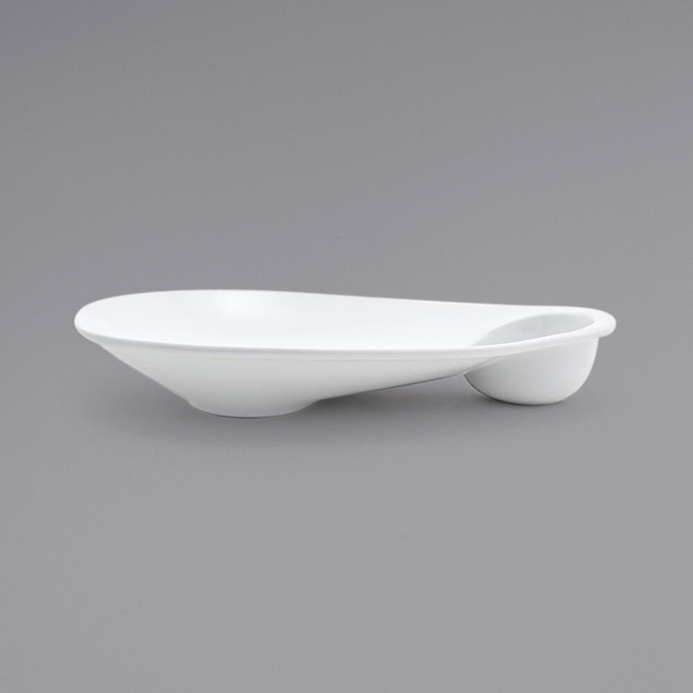 Front of the House Ellipse 12" x 9" White Oval Porcelain Sampler Plate ...