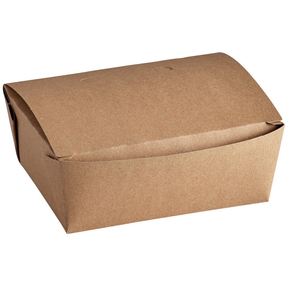 Fold-Pak 08BPDINEEM Bio-Plus Dine 6 3/4" x 5 7/16" x 2 1/2" Kraft ...