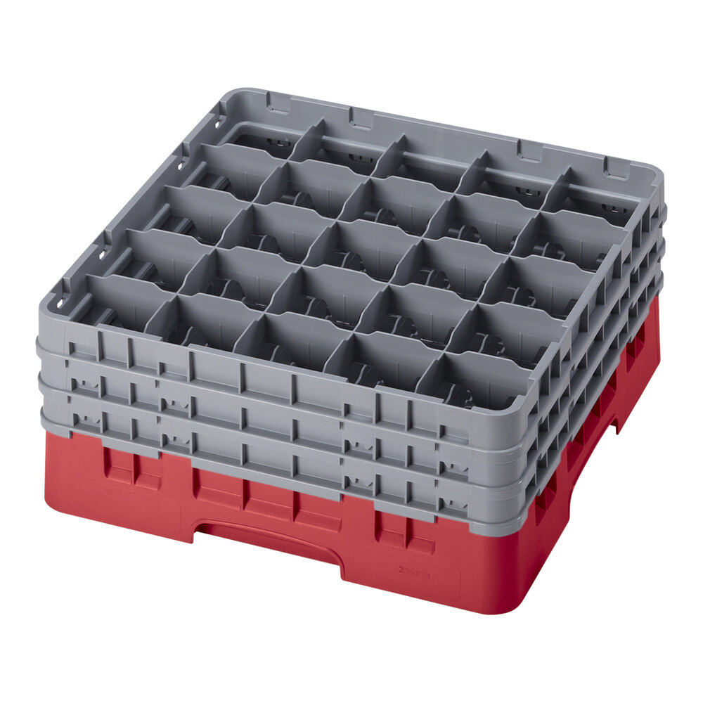 Cambro 25S738163 Camrack 7 3/4" High Customizable Red 25 Compartment ...