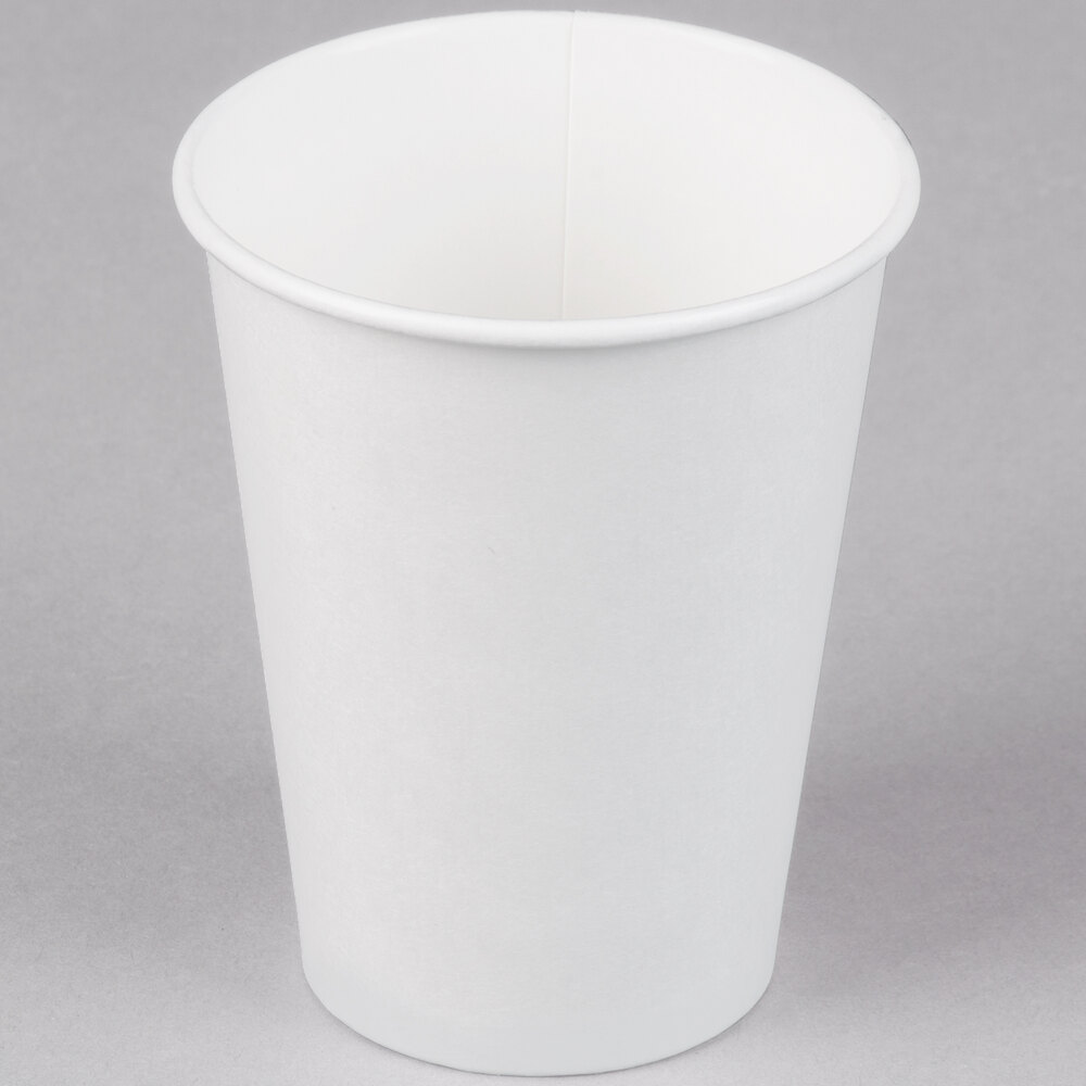 Solo 412WN-2050 12 oz. White Poly Paper Hot Cup - 1000/Case
