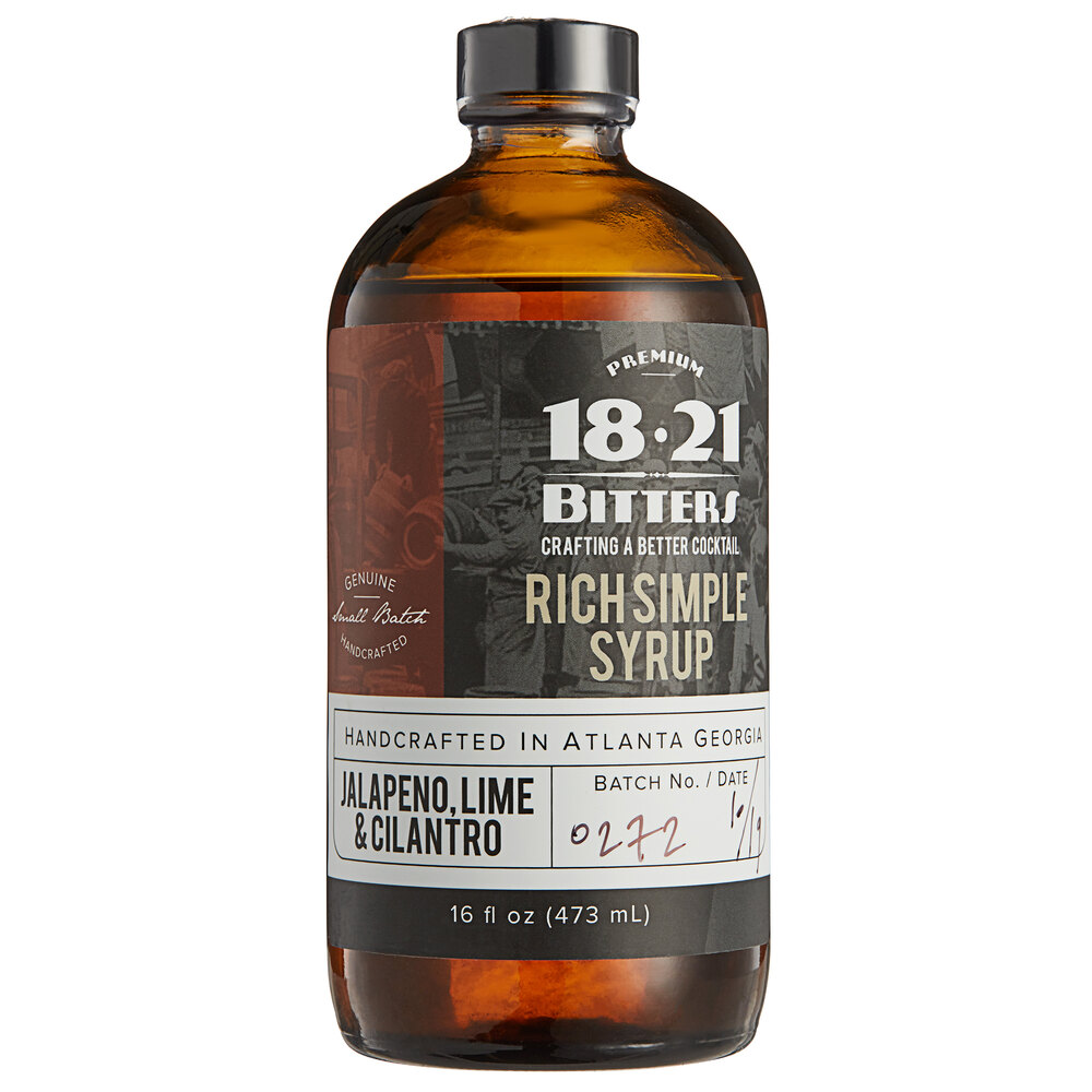 18.21 Bitters 16 fl. oz. Jalapeno, Lime, & Cilantro Concentrated Syrup