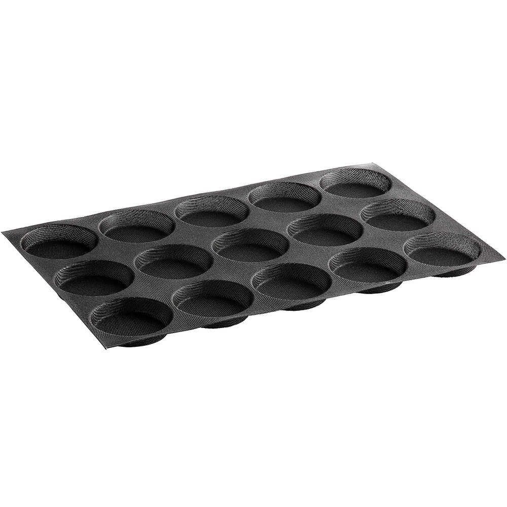Sasa Demarle Flexipan® SF-00112 Silicone Roll & Bun Mold (15-Compartment)