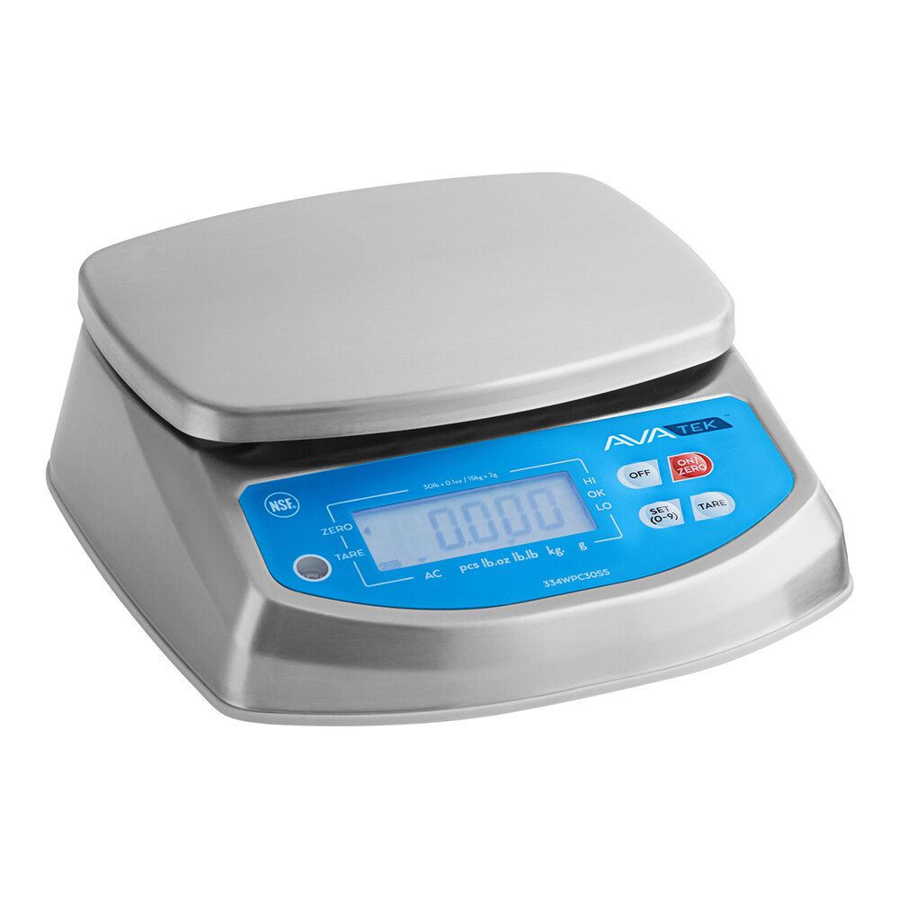 AvaTek WPC30SS 30 lb. IP68 Waterproof Digital Portion Control Scale