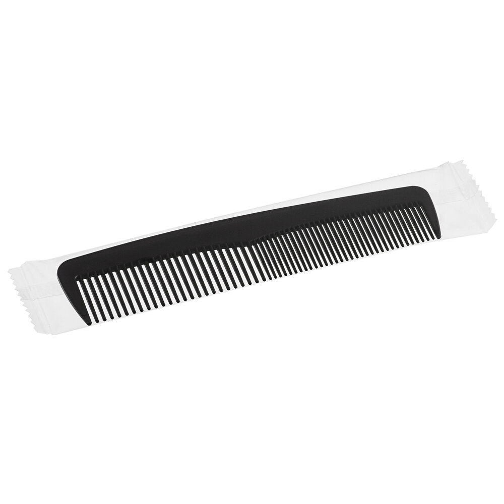 Novo Essentials 4 5/8" Black Comb - Individually Wrapped - 144/Pack