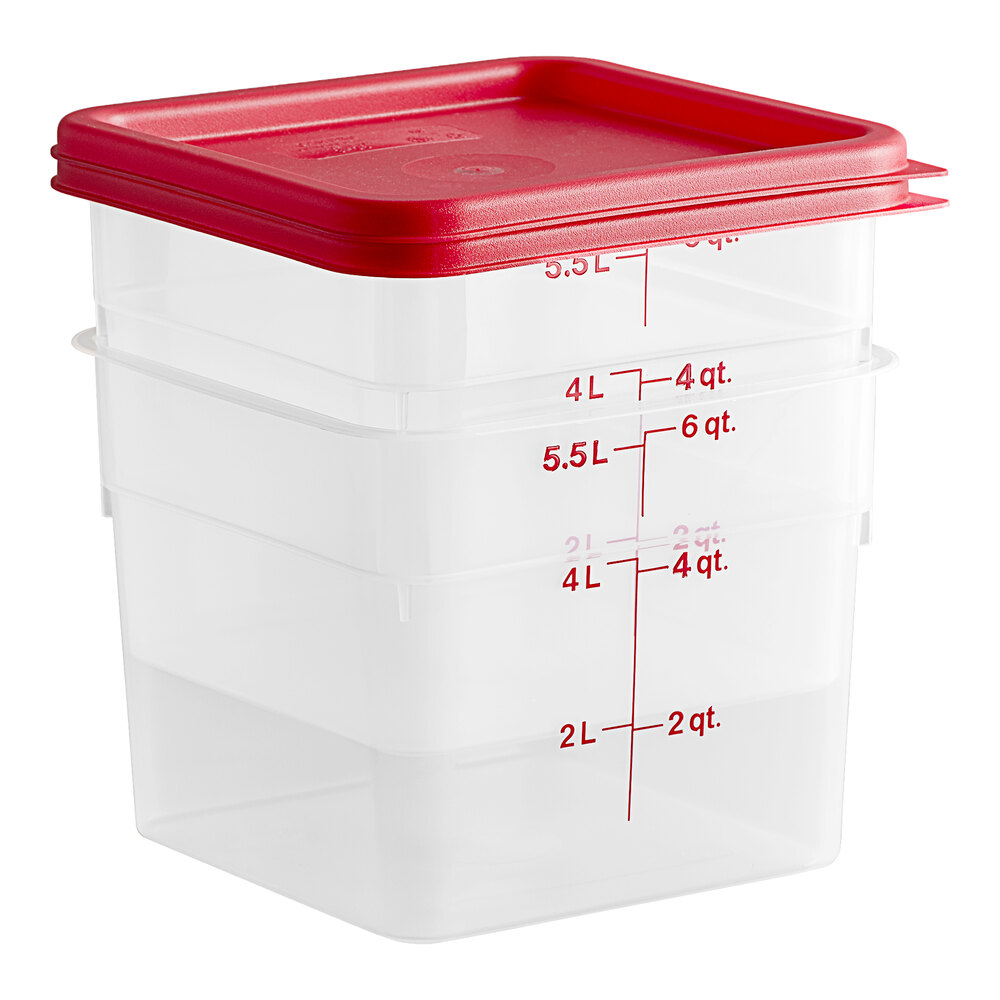 Cambro CamSquares® 6 Qt. Translucent Square Polypropylene Food Storage ...