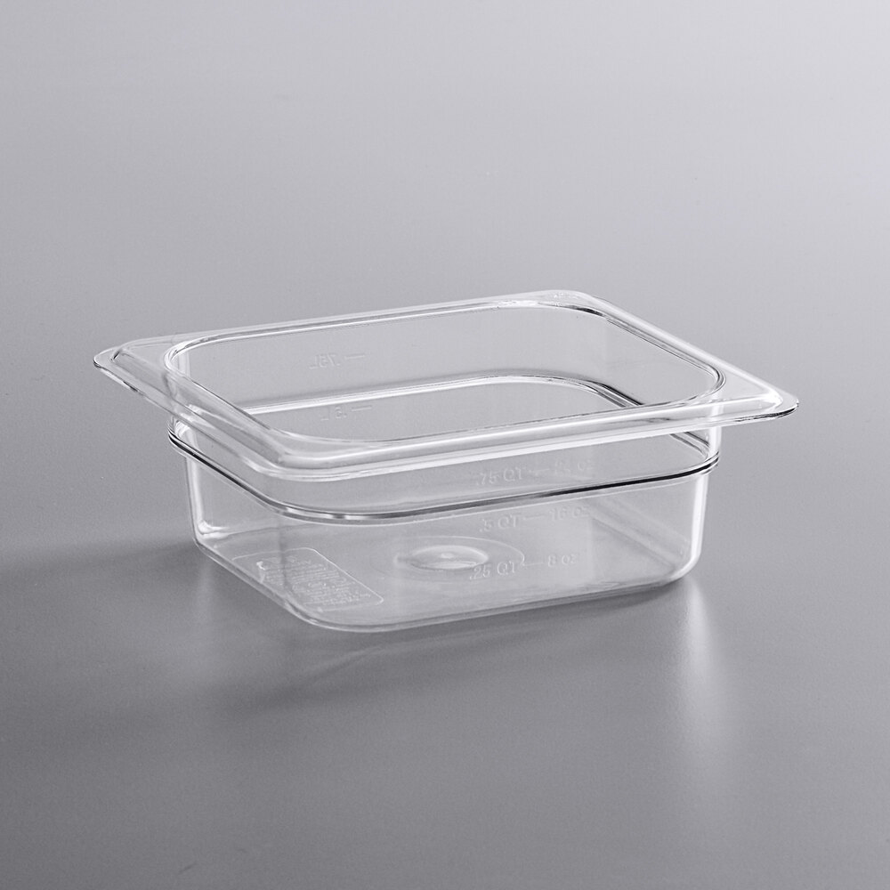 Vigor 1/6 Size Clear Polycarbonate Food Pan - 2 1/2" Deep