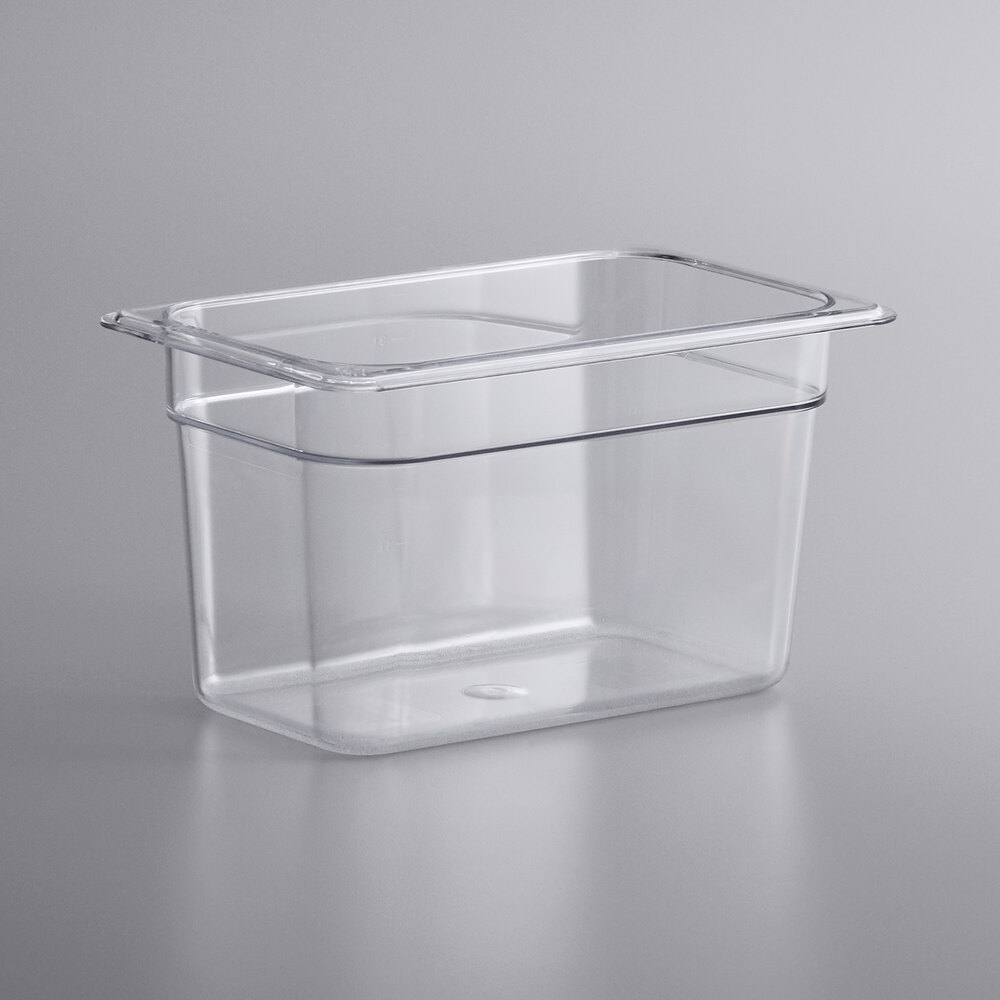 Vigor 1/4 Size Clear Polycarbonate Food Pan - 6" Deep