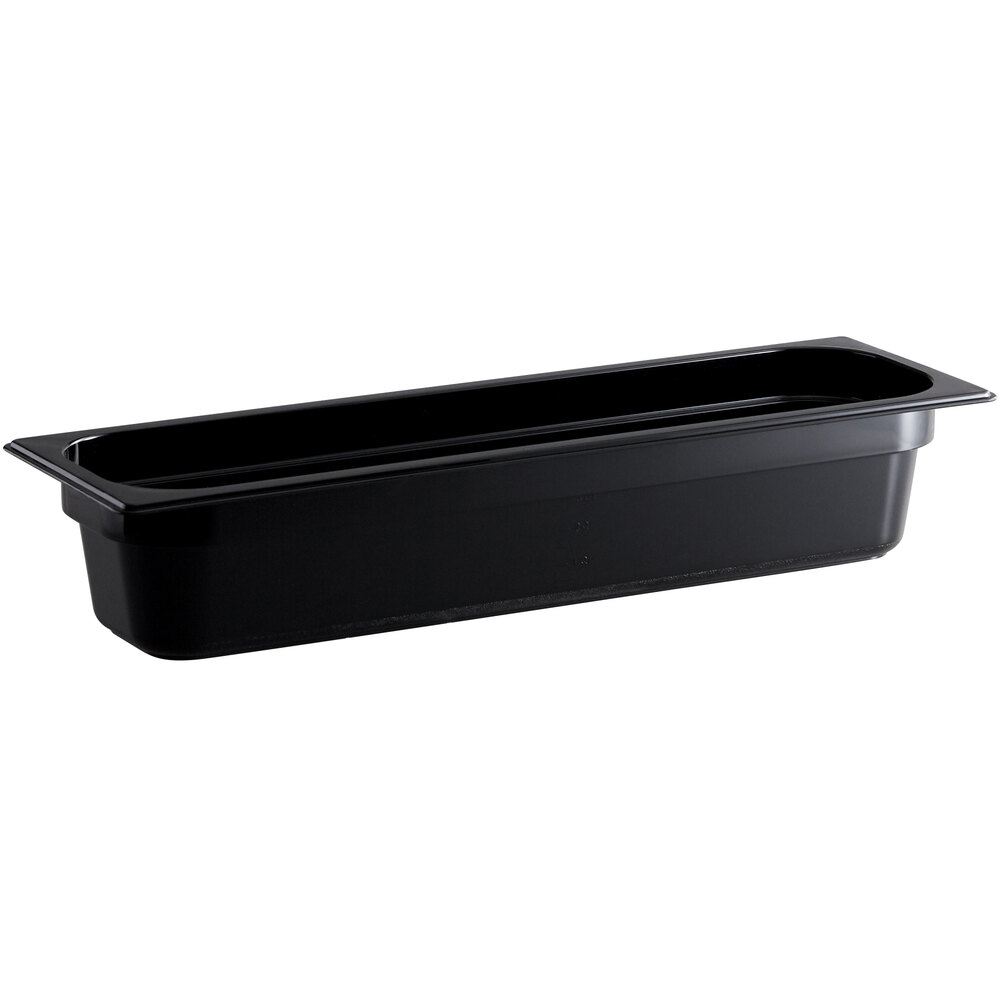 Vigor 1/2 Size Long Black Food Pan - 4" Deep