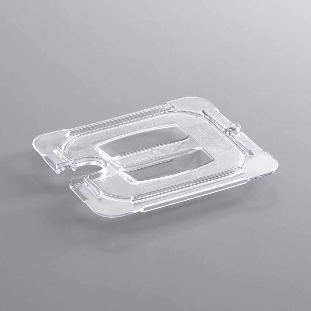 Vigor 1/6 Size Clear Polycarbonate Food Pan Lid with Notch and Handle ...