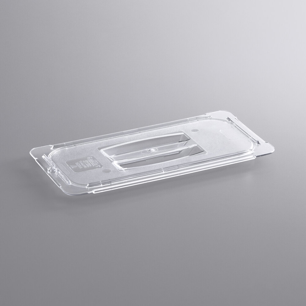 Vigor 1/3 Size Clear Polycarbonate Food Pan Lid with Handle - 6/Case