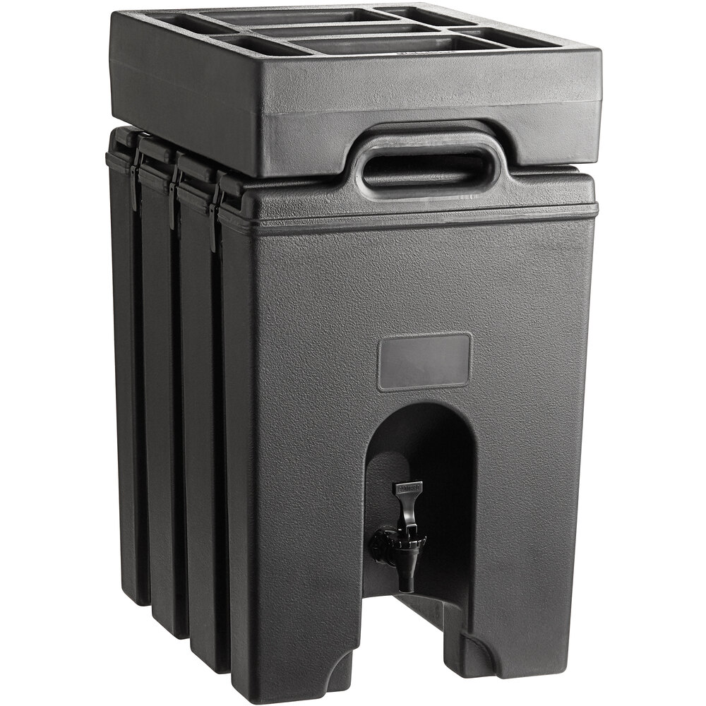 Cambro Camtainer® 11.75 Gallon Black Insulated Beverage Dispenser with ...
